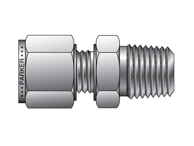 M6MSC1/8N-316 - A-LOK Metric Tube NPT Male Connector - MSC